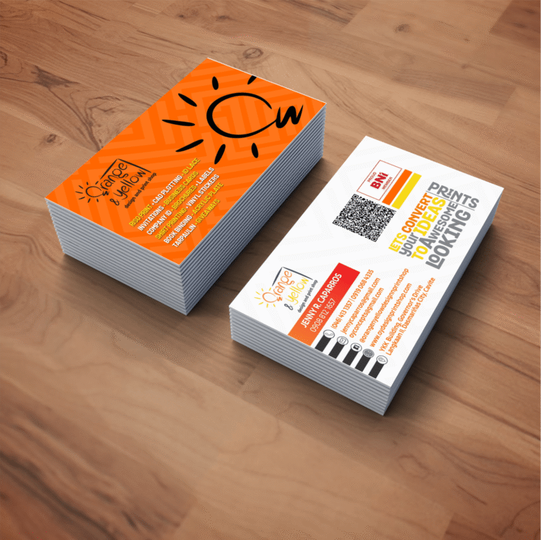 Business Cards – DASMA ORANGE AND YELLOW PRINT SHOP